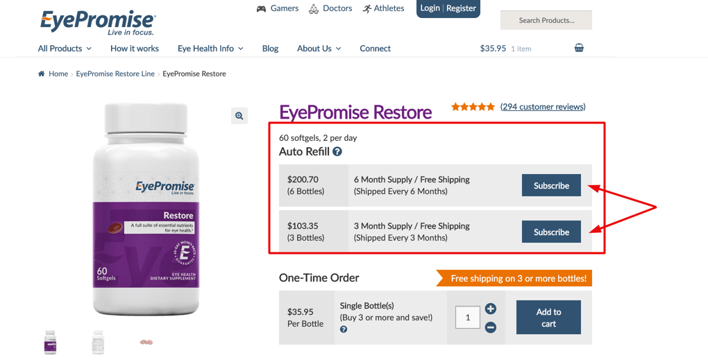 EyePromise Auto-Refill Information Page